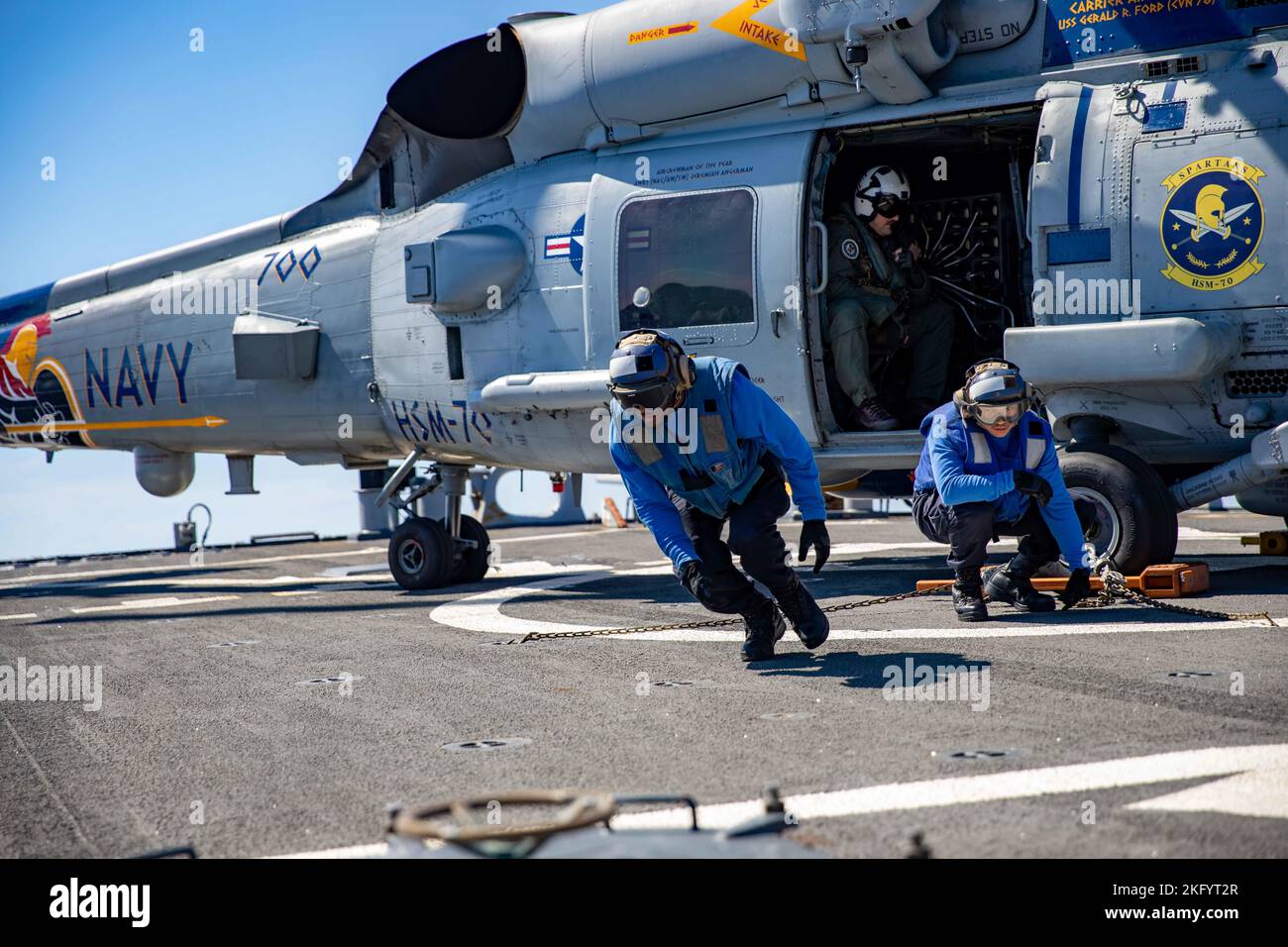Boatswain’s Mate Seaman Kesean Blair, left, and Boatswain’s Mate Seaman ...