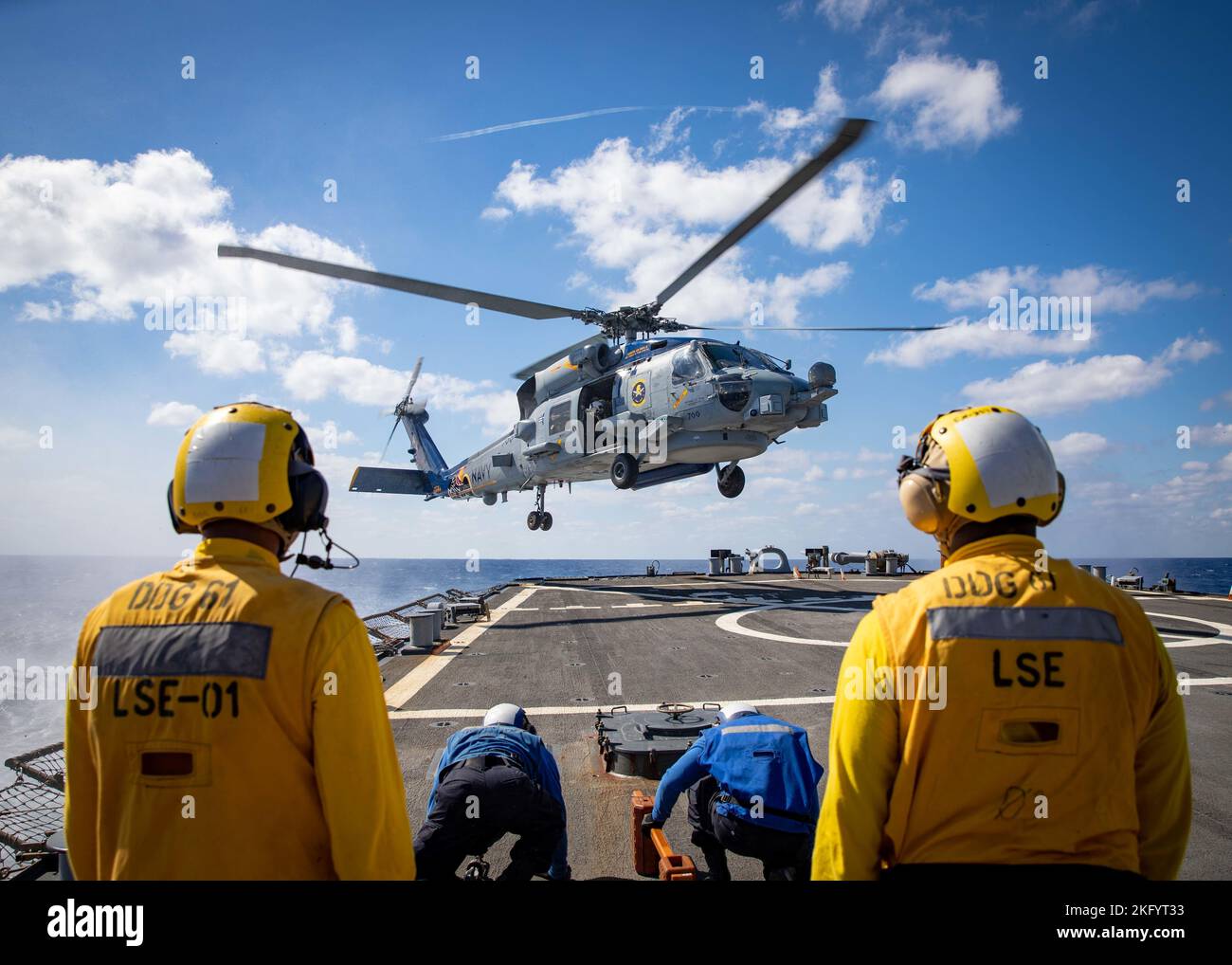 An MH-60R Sea Hawk Helicopter, attached to the “Spartans” of Helicopter ...