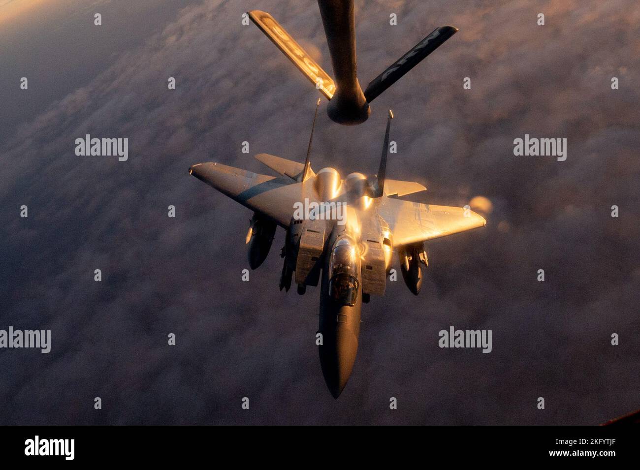 A U.S. Air Force F-15 Eagle aircraft assigned to the 335th ...