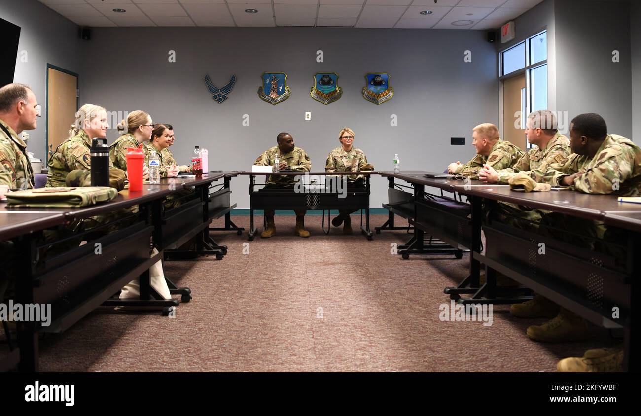 U.S. Air Force Chief Master Sgt. Maurice Williams, center left, command ...