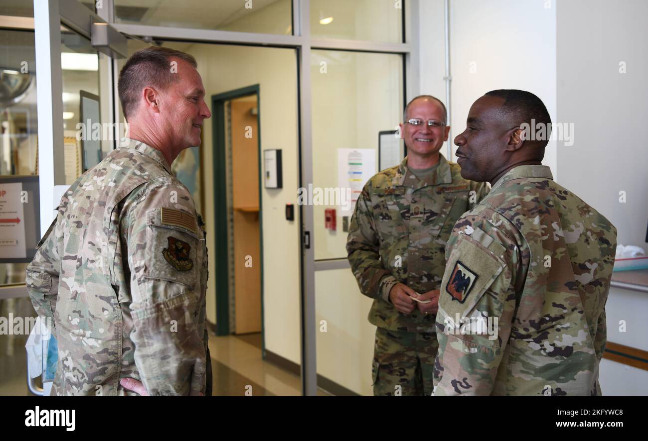 U.S. Air Force Chief Master Sgt. Maurice Williams, left, command chief ...