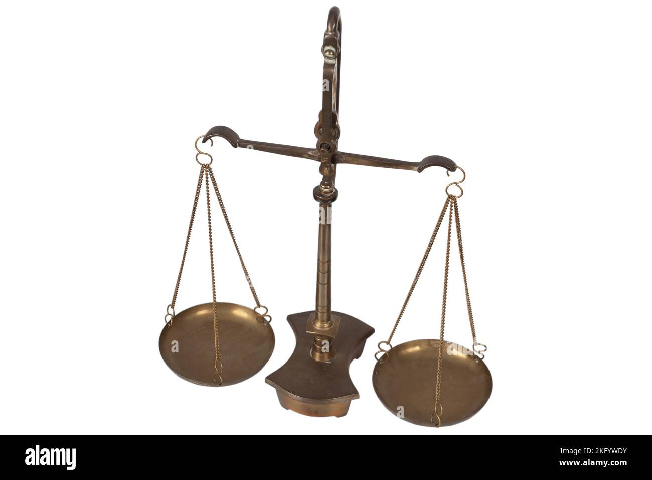 Bronze traditional balance scale isolated on white background Stock ...