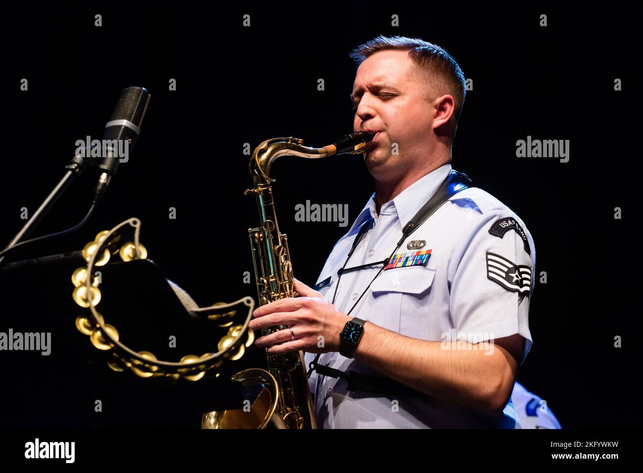 The U.S. Air Forces in Europe Ambassadors Rock Band performs at ...