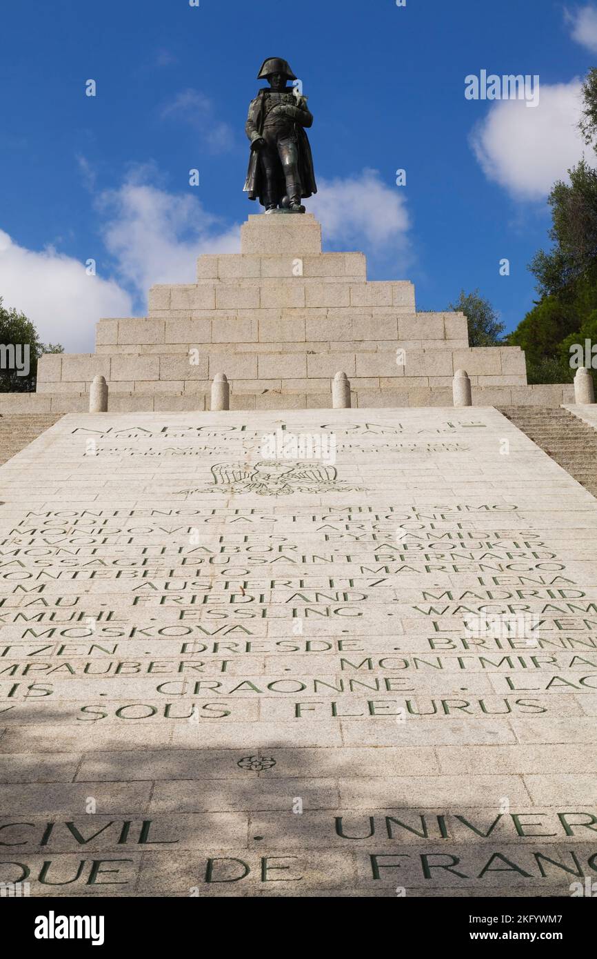 Napoleon Bonaparte monument at Place d'Austerlitz, Ajaccio, Corsica ...