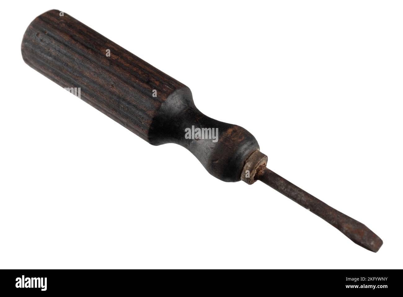 Old vintage retro rusty screwdriver isolated on white background Stock ...