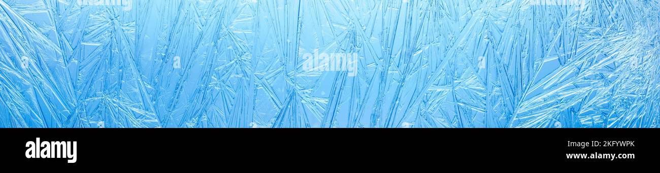 Winter frost covered window with a pattern of ice crystals Stock Photo ...