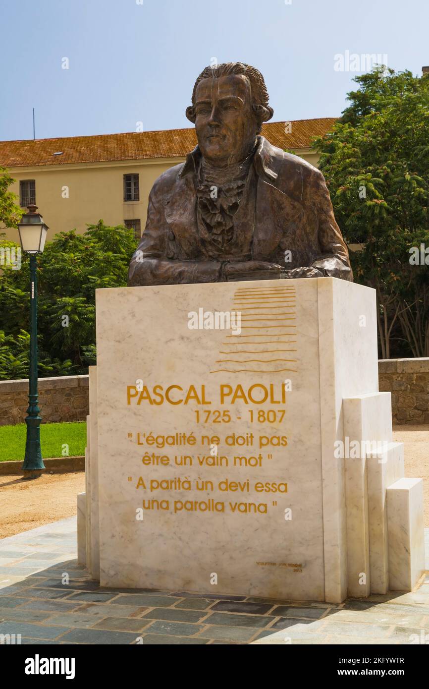 Bronze statue of Pascal Paoli, Ajaccio, Corsica Island, France Stock Photo - Alamy