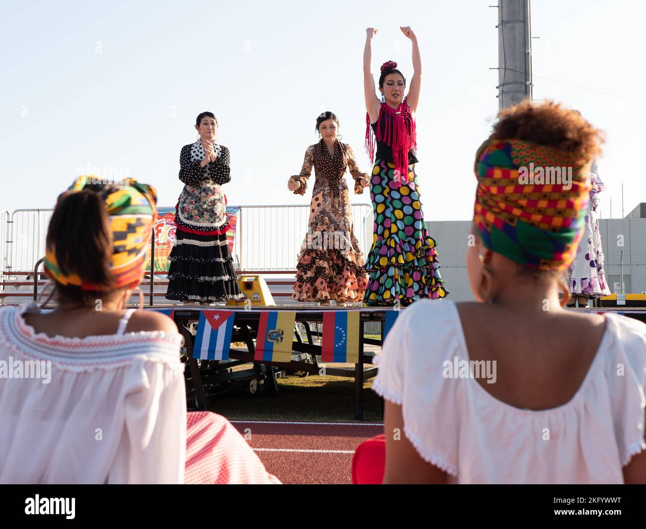Performers dance to flamenco, a Spanish dance, during the Marine Corps ...