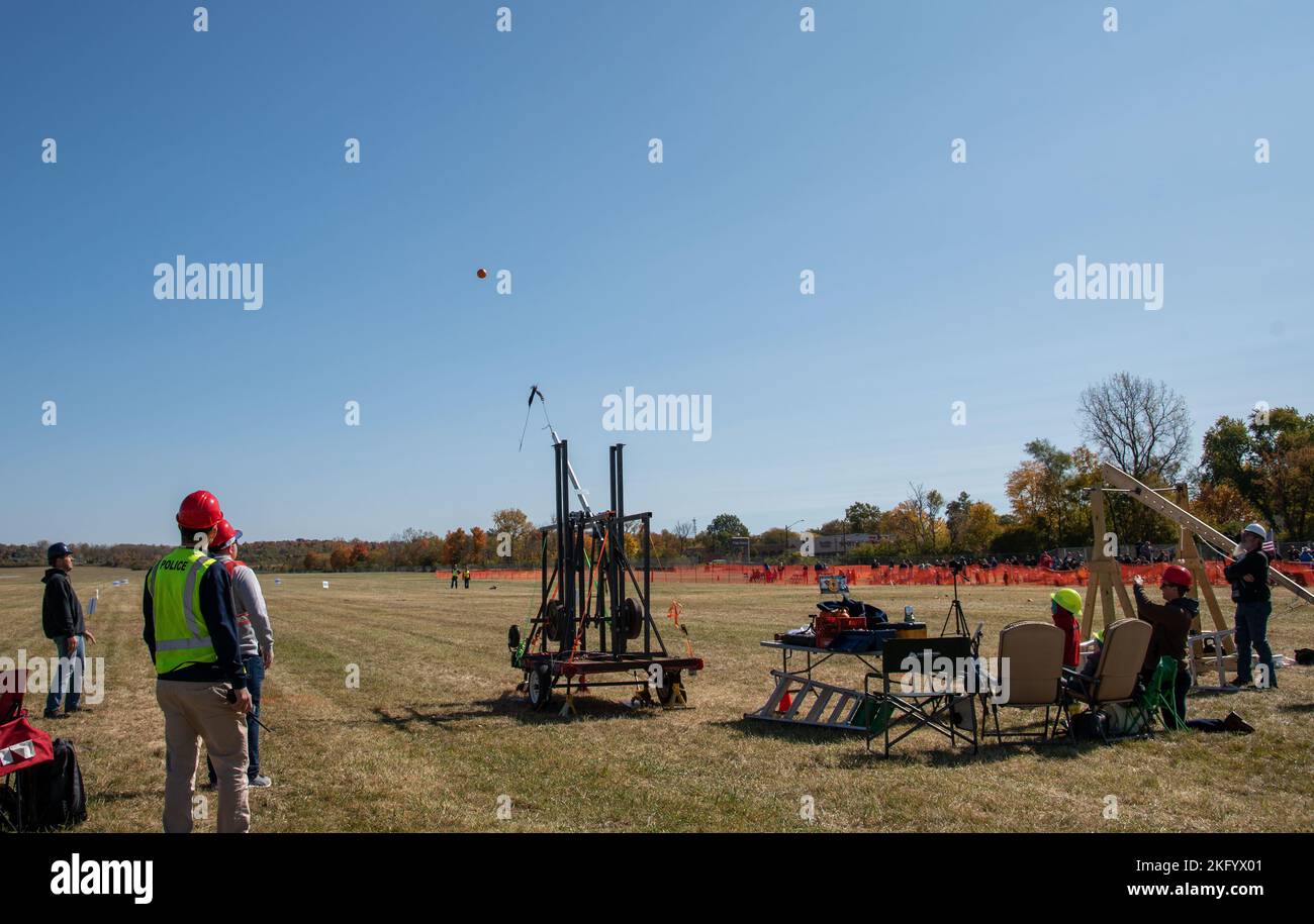 Pumpkin Chuck participants launch a pumpkin downrange during the 17th ...