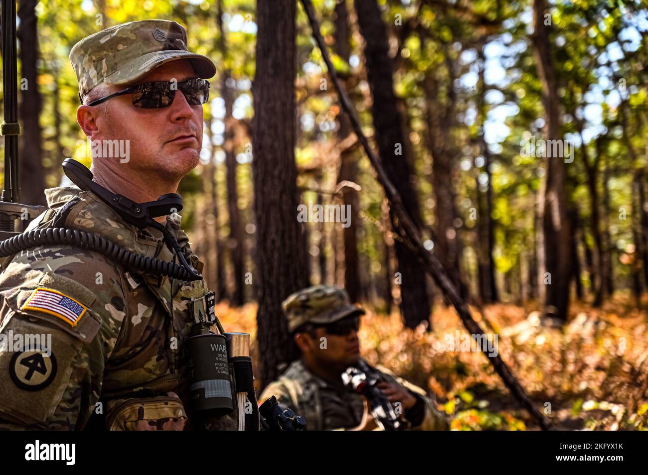 U.S. Army Soldiers assigned to the 113th Infantry Regiment conduct a ...