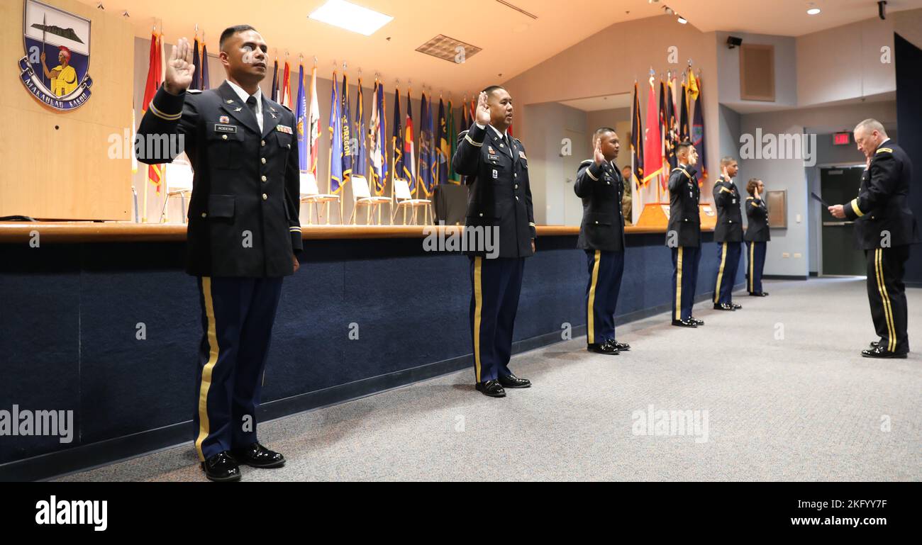 Hawaii Army National Guard Brig. Gen. Stephen F. Logan recites the Oath ...
