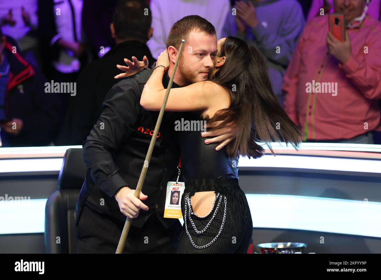 Northern Ireland’s Mark Allen celebrates with wife, Aideen Cassidy ...