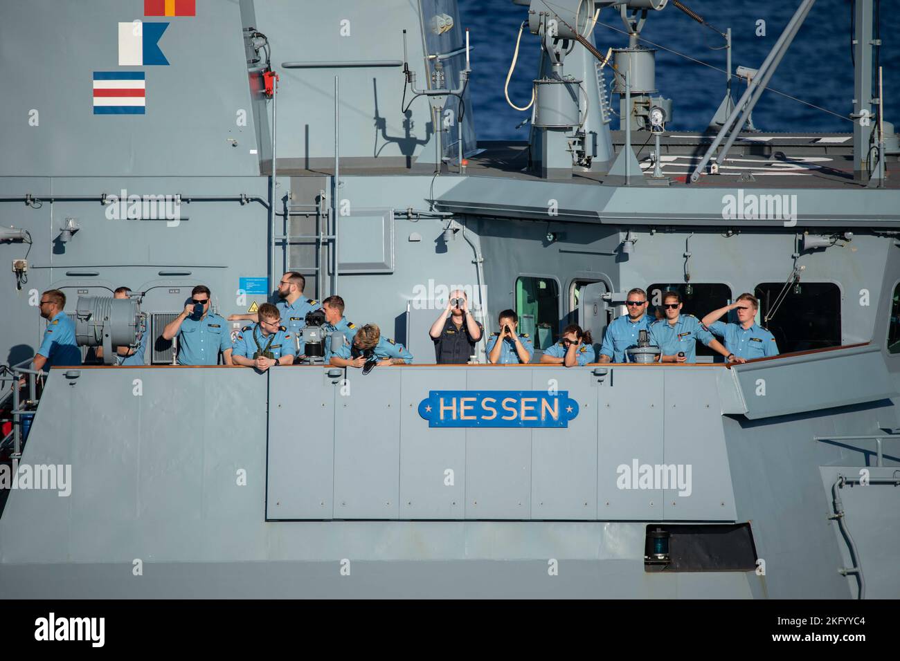 221016-N-LK647-1241 ATLANTIC OCEAN—Lt. j.g. Coleman Wheeler, center ...