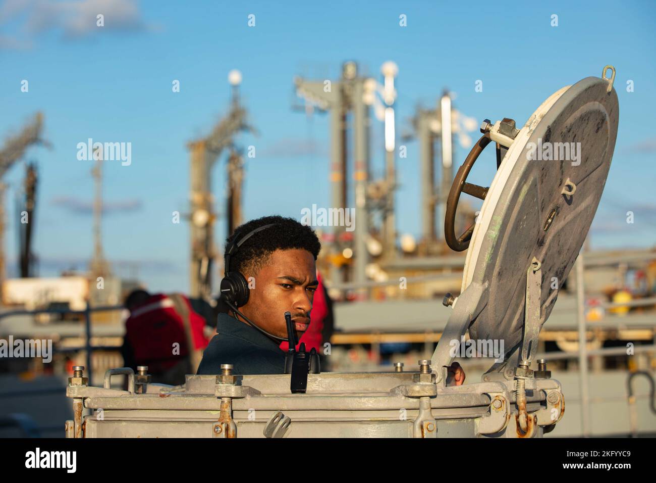 221016-N-LK647-1085 ATLANTIC OCEAN—Operations Specialist Jevean ...