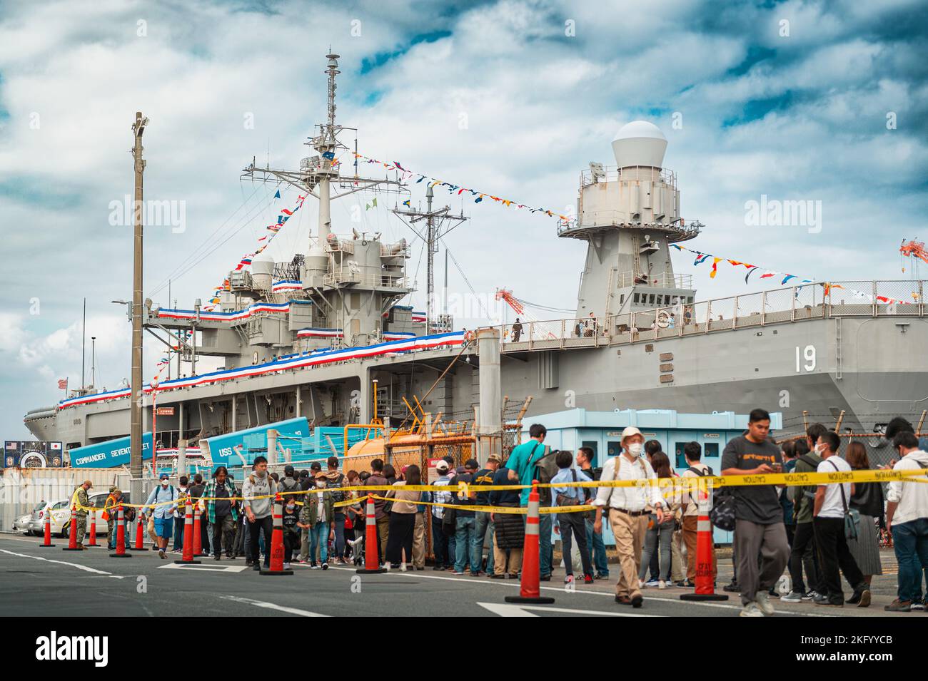 YOKOSUKA, Japan (Oct. 16, 2022) Japanese guests wait to board U.S. 7th ...