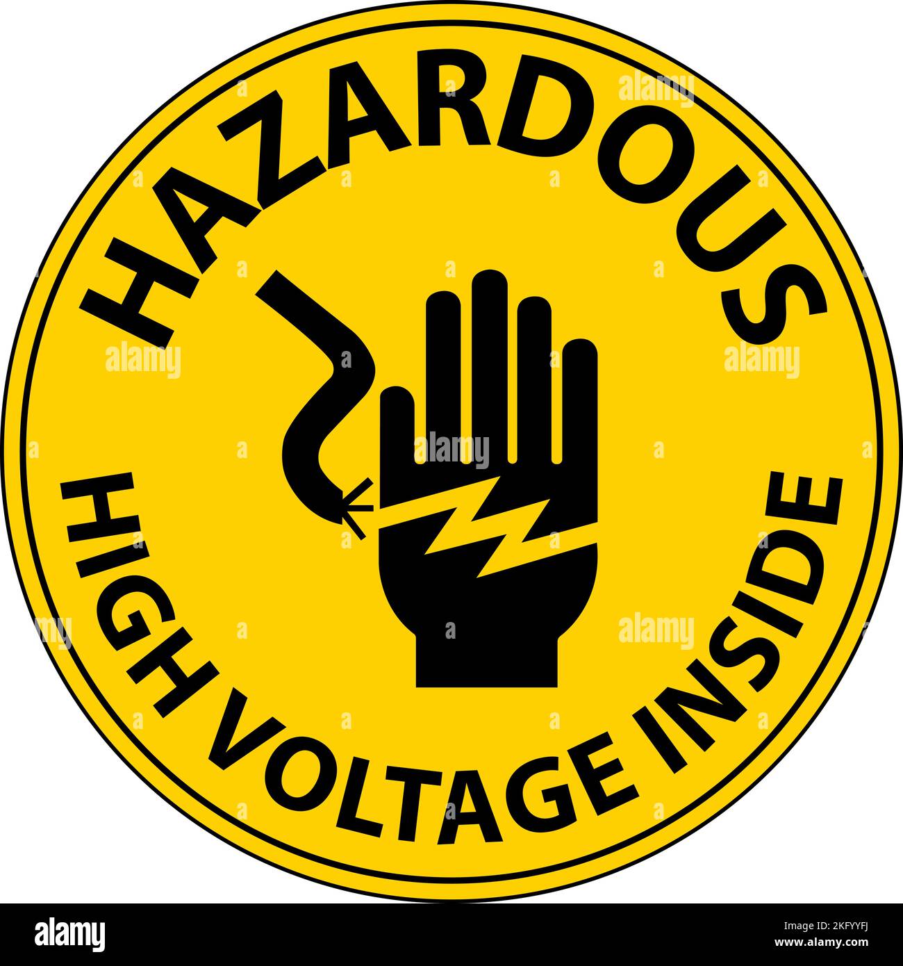 Caution Hazardous High Voltage Inside Sign On White Background Stock ...