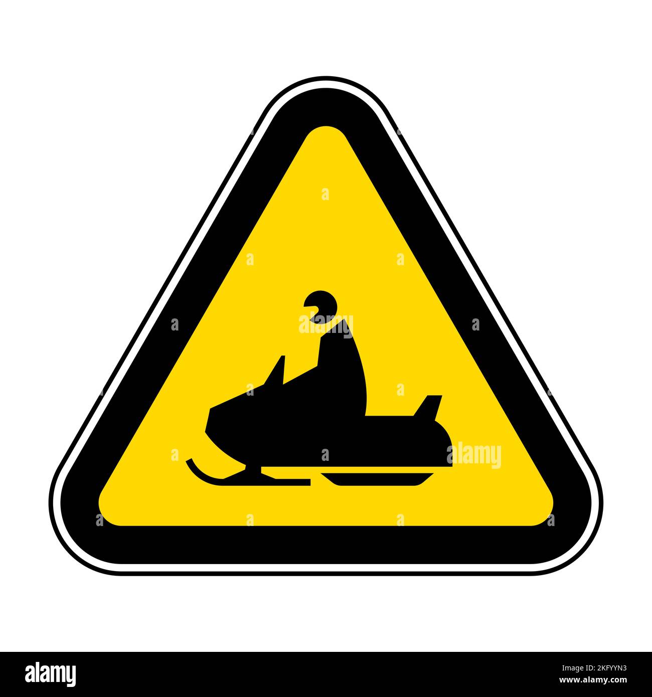 Snowmobile Crossing Sign On White Background Stock Vector Image & Art ...