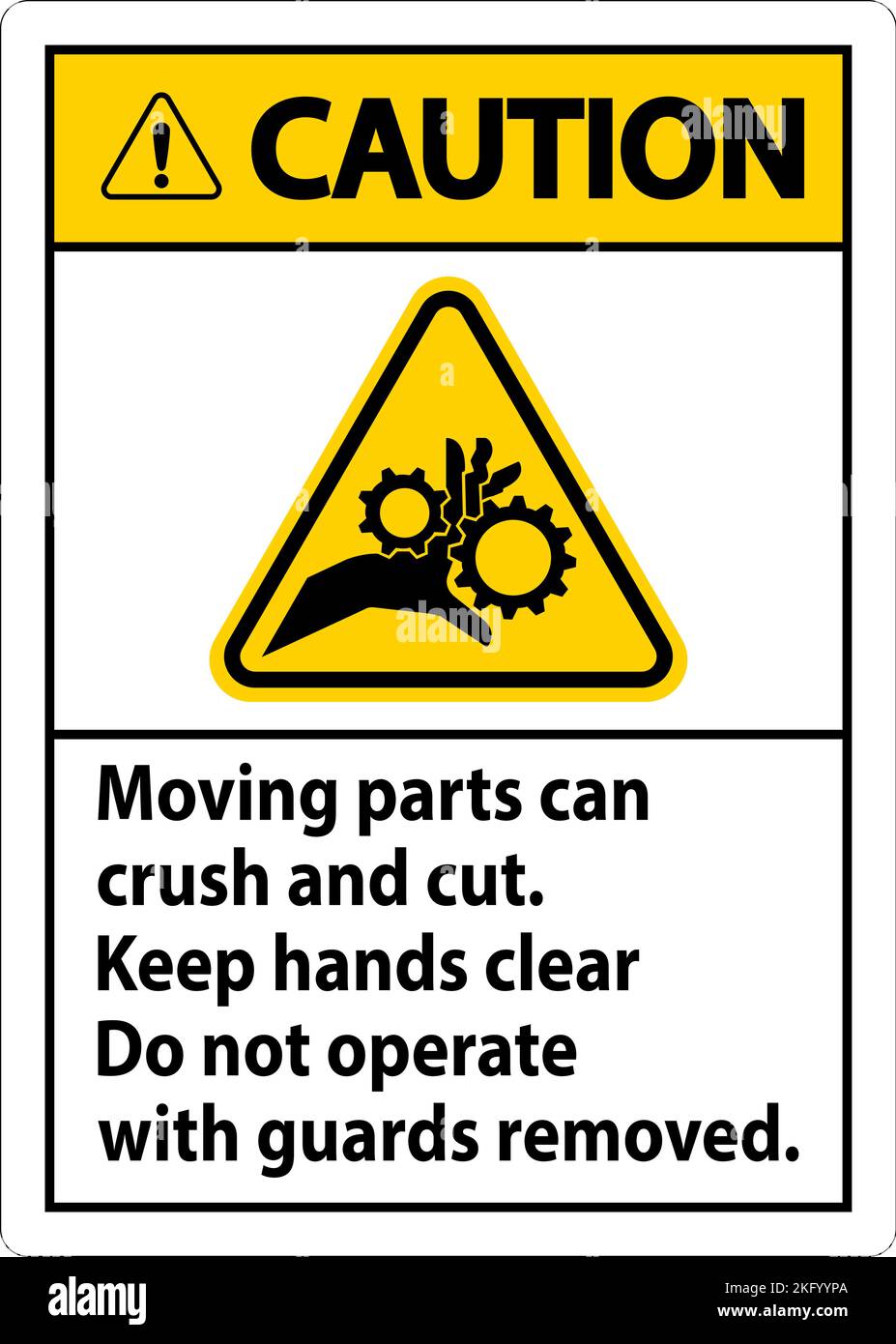 Caution Moving Parts Can Crush and Cut Label Sign Stock Vector Image ...