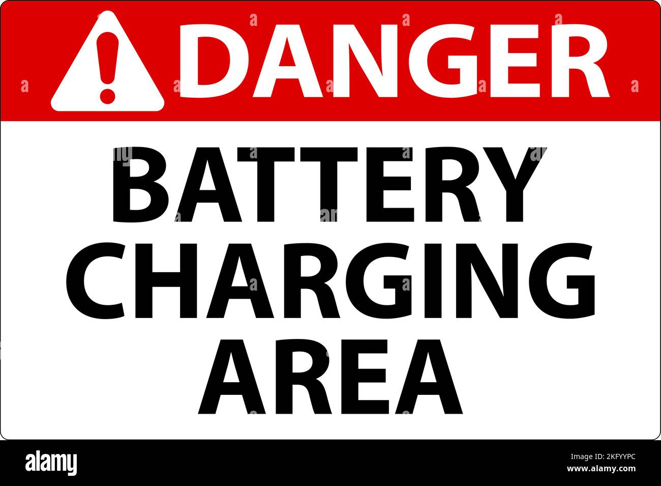 Danger Battery Charging Area Sign On White Background Stock Vector ...