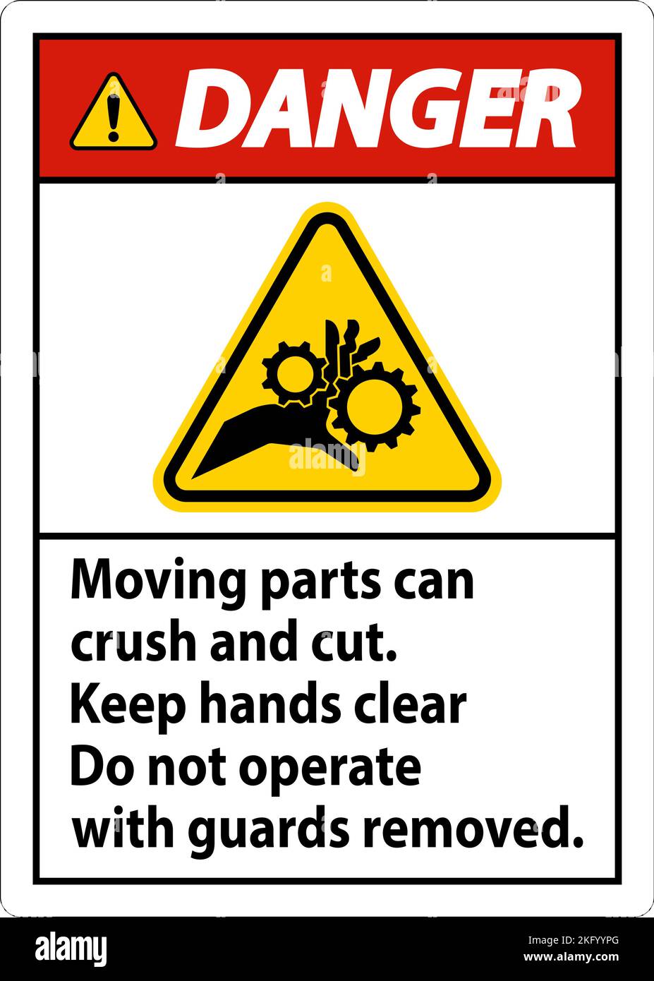 Danger Moving Parts Can Crush and Cut Label Sign Stock Vector Image ...