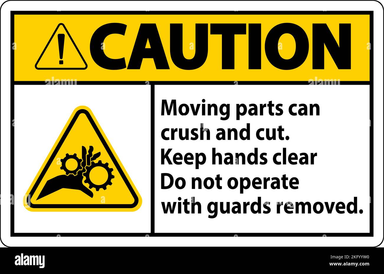 Caution Moving Parts Can Crush and Cut Label Sign Stock Vector Image ...