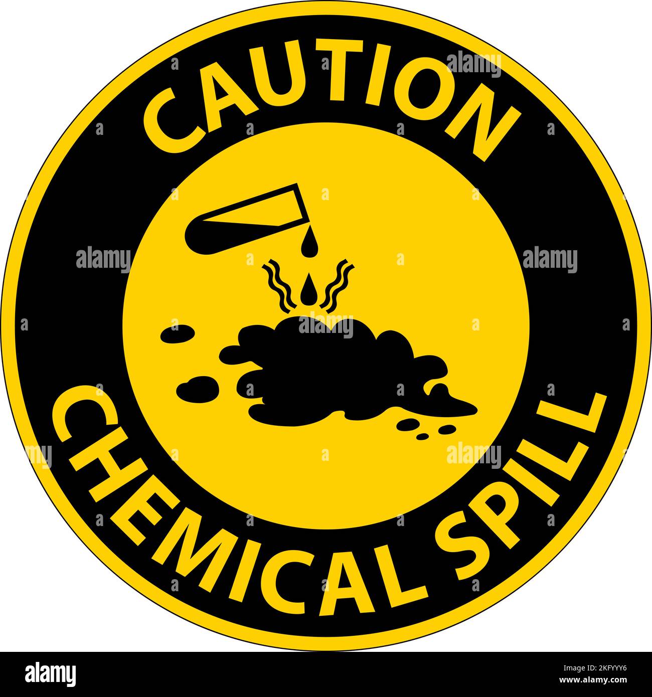 Caution Chemical Spill Sign On White Background Stock Vector Image ...