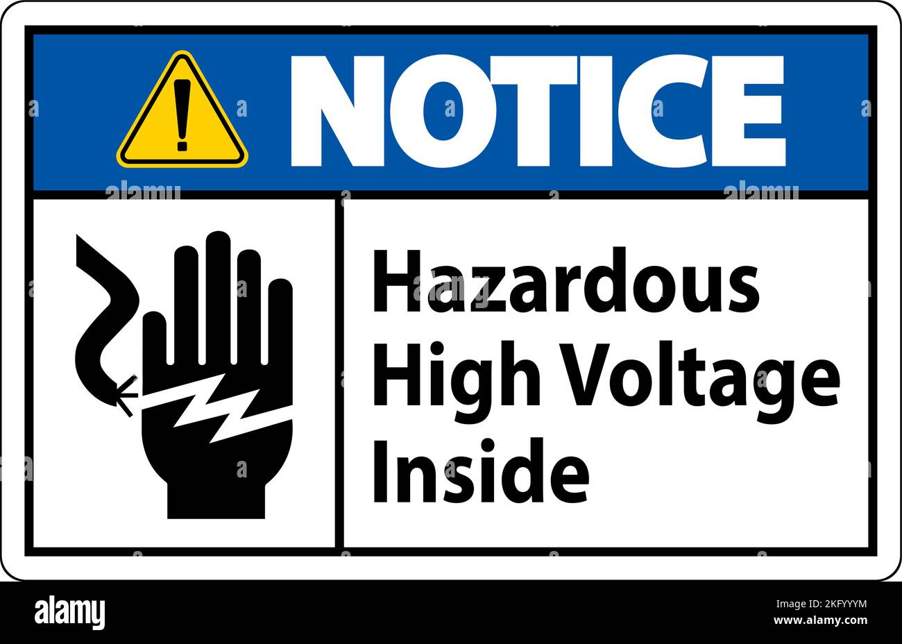 Notice Hazardous High Voltage Inside Sign On White Background Stock Vector Image & Art - Alamy