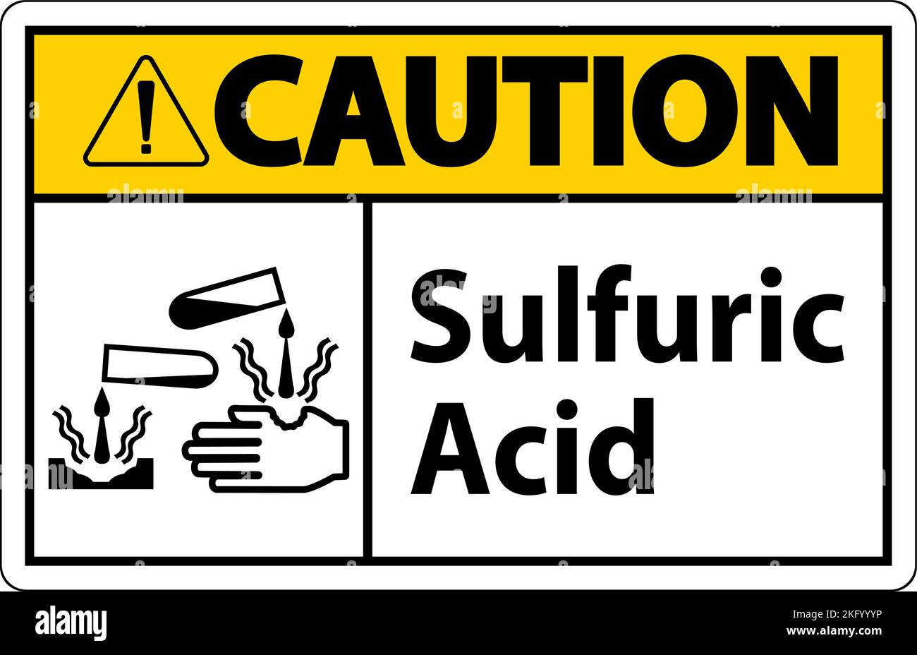 Caution Sulfuric Acid Sign On White Background Stock Vector Image & Art ...