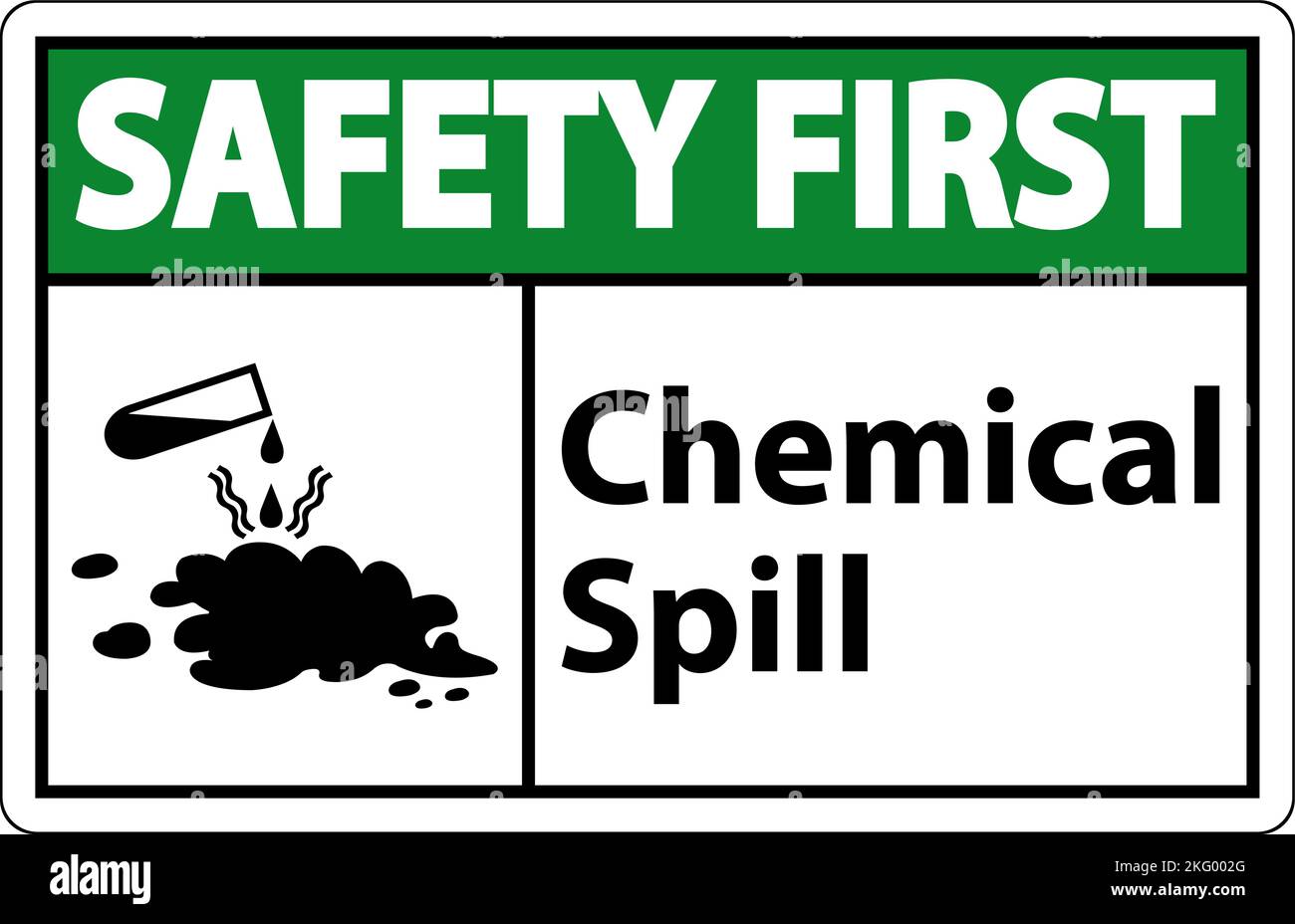 Safety First Chemical Spill Sign On White Background Stock Vector Image ...