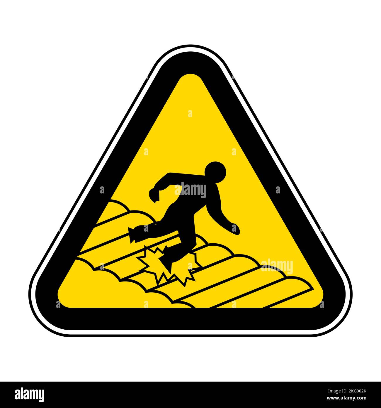 Warning Fragile Roof Sign On White Background Stock Vector Image & Art ...