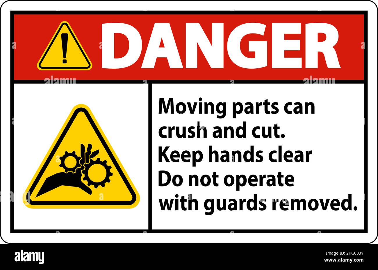 Danger Moving Parts Can Crush and Cut Label Sign Stock Vector Image ...