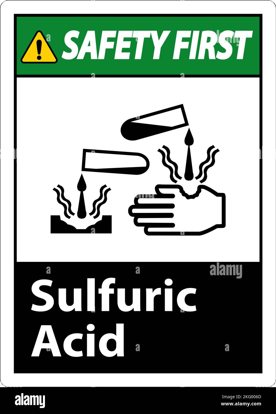 Safety First Sulfuric Acid Sign On White Background Stock Vector Image ...