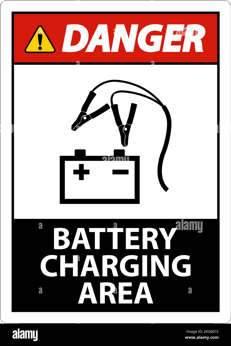Danger Battery Charging Area Sign On White Background Stock Vector ...