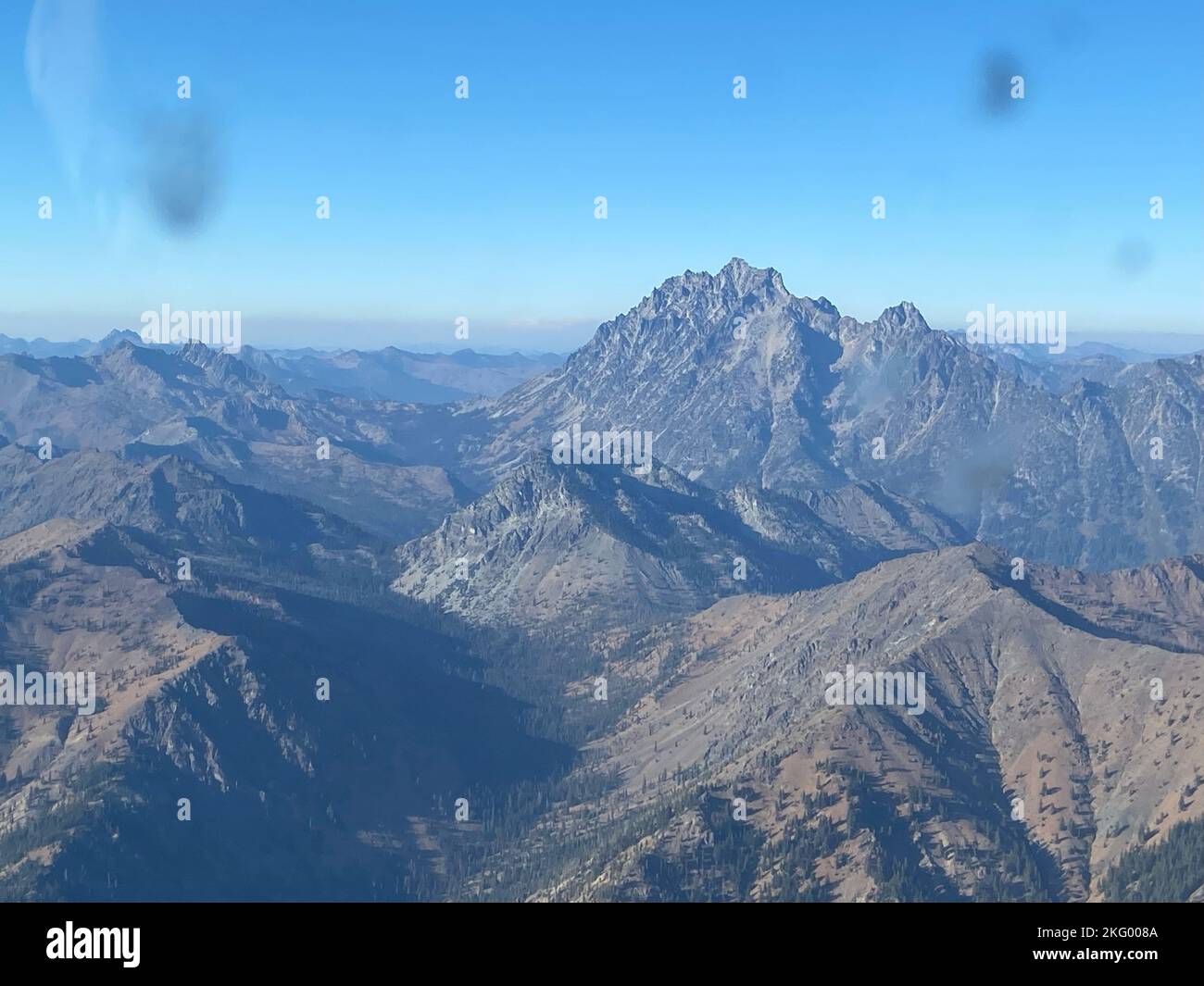 The southern slope of Mount Stuart, Wash. as seen through the window of ...