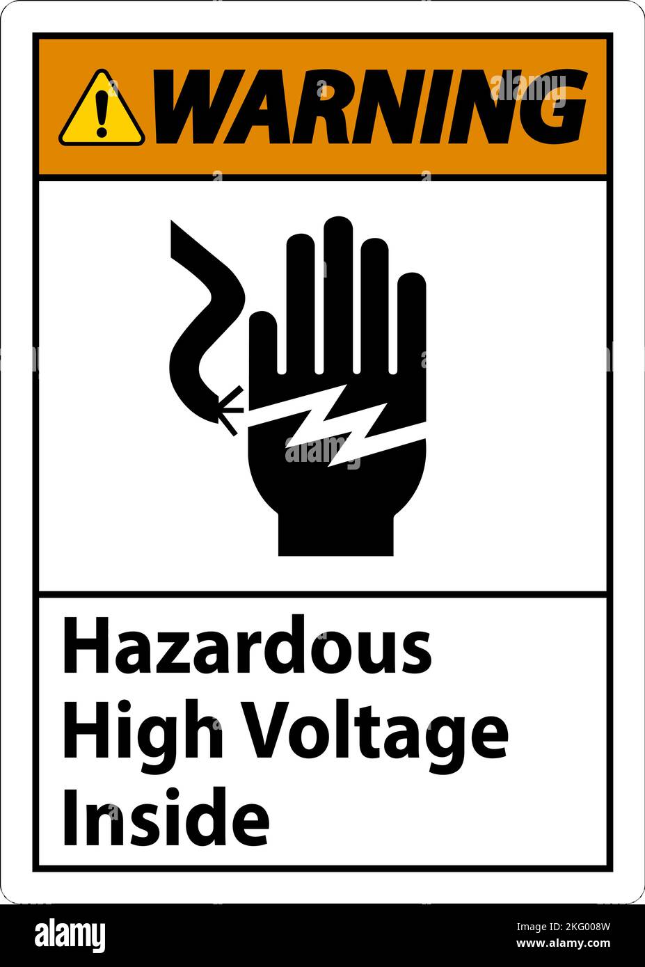 Warning Hazardous High Voltage Inside Sign On White Background Stock ...