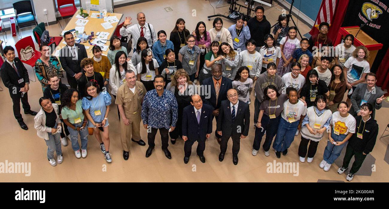 Japanese and American students, and representatives from Commander ...