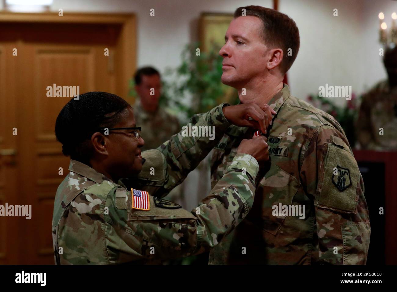 GRAFENWOEHR, Germany- Army Lt. Col. David Gladish (right) the outgoing ...