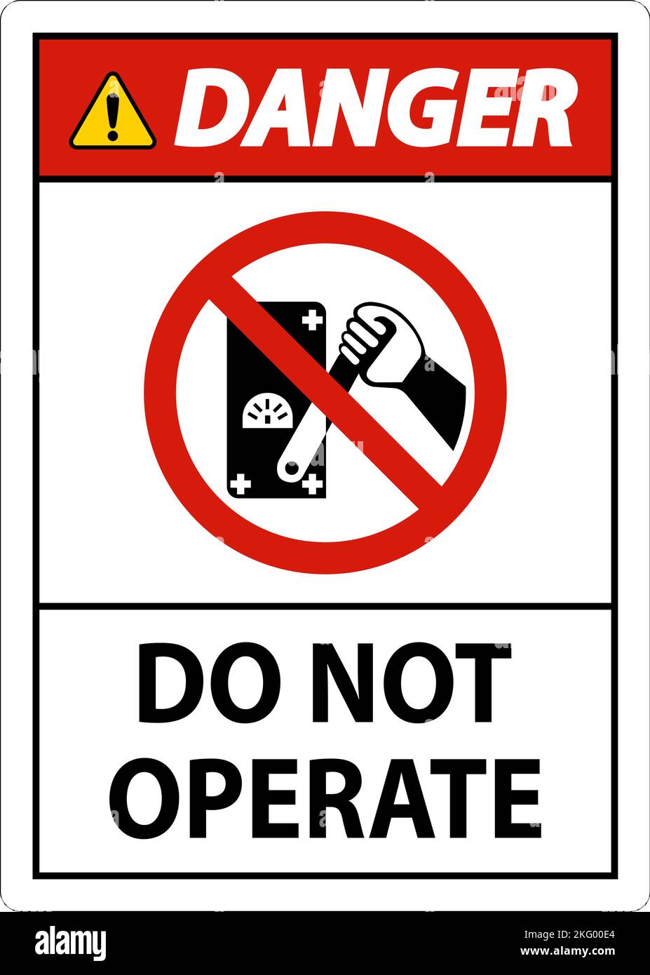 Danger Do Not Operate Sign On White Background Stock Vector Image & Art ...