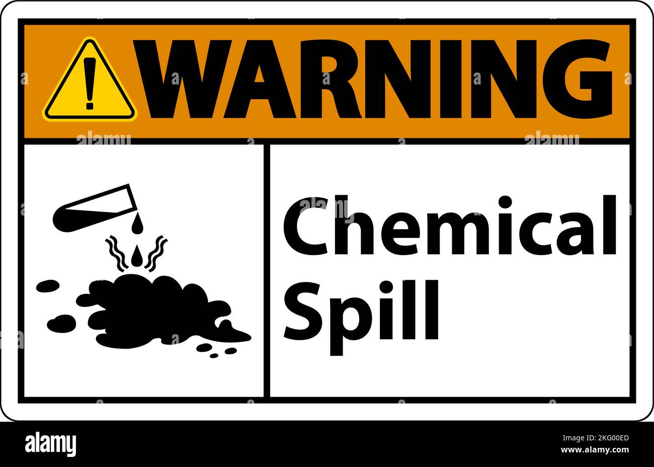 Warning Chemical Spill Sign On White Background Stock Vector Image ...