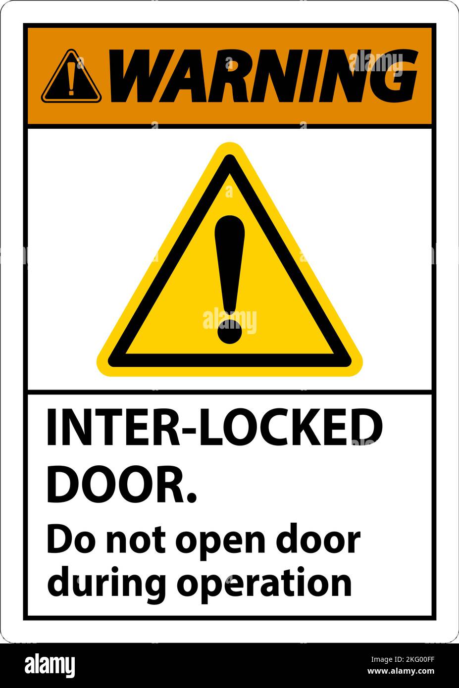 Safety sign warning Interlock doors do not open door during operation ...