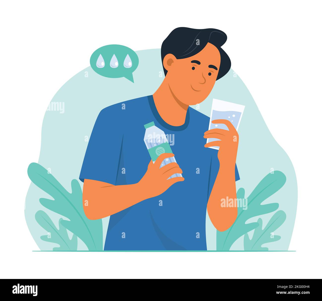 Man Drinking Pure Water for Good Health Stock Vector Image & Art - Alamy