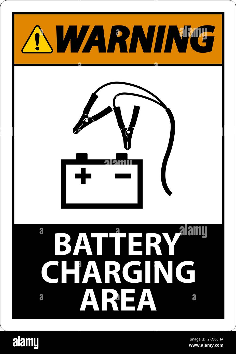 Warning Battery Charging Area Sign On White Background Stock Vector ...