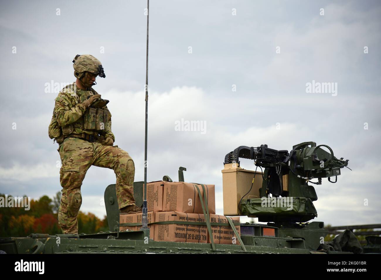 U.S. Army Staff Sgt. Ethan Daum, assigned to Bull Troop, 1st Squadron ...
