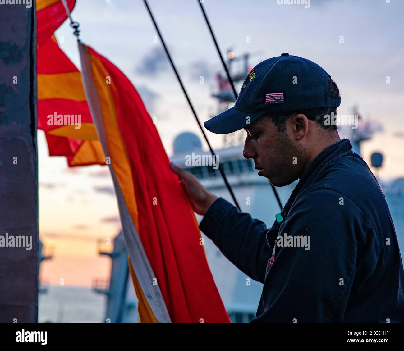 Quartermaster 2nd Class Kaiser Chowdhury, assigned to the Arleigh Burke ...