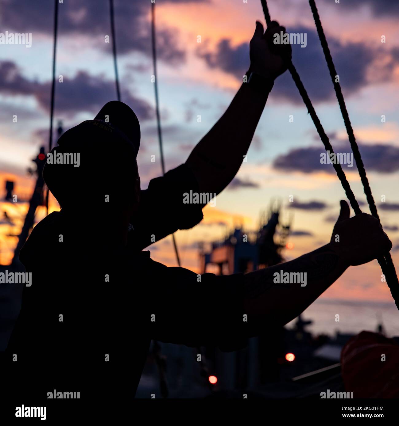 Quartermaster 3rd Class Jeremiah Patao, assigned to the Arleigh Burke ...