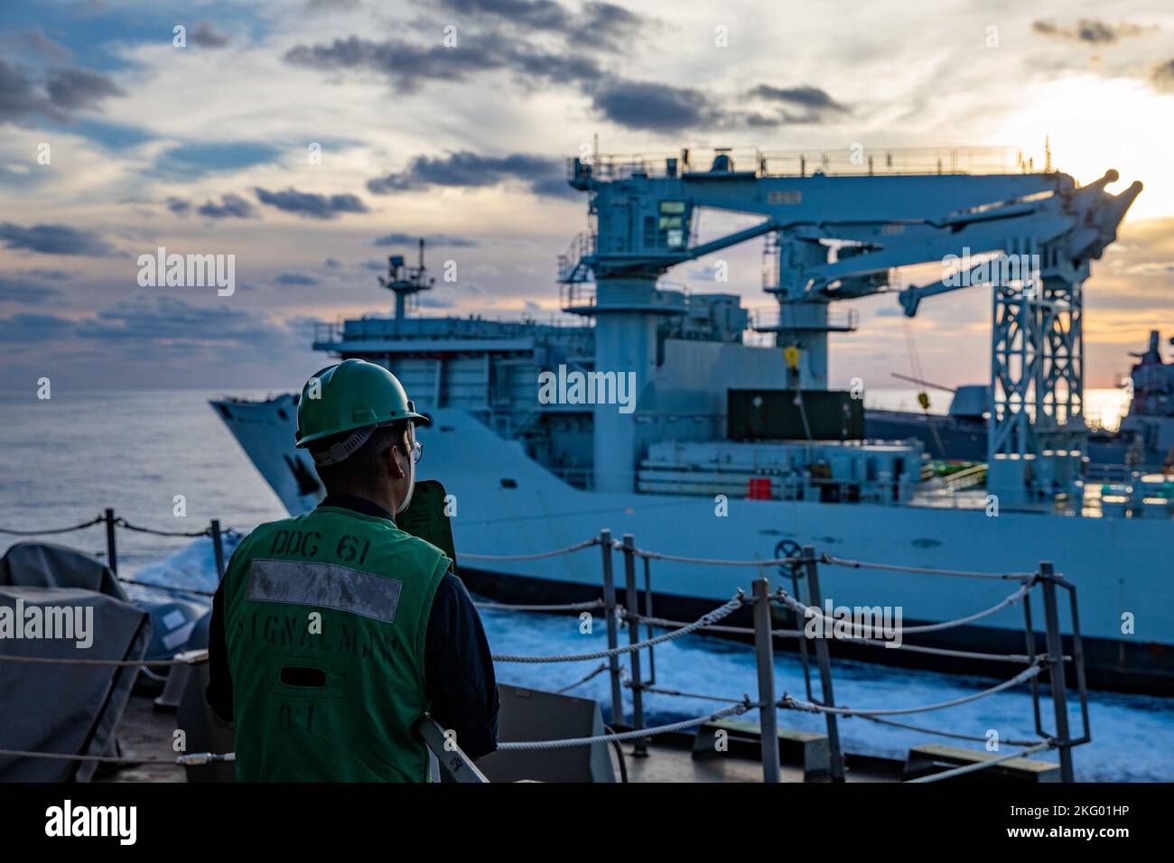 Personnel Specialist Seaman Ricky Lopez, assigned to the Arleigh Burke ...
