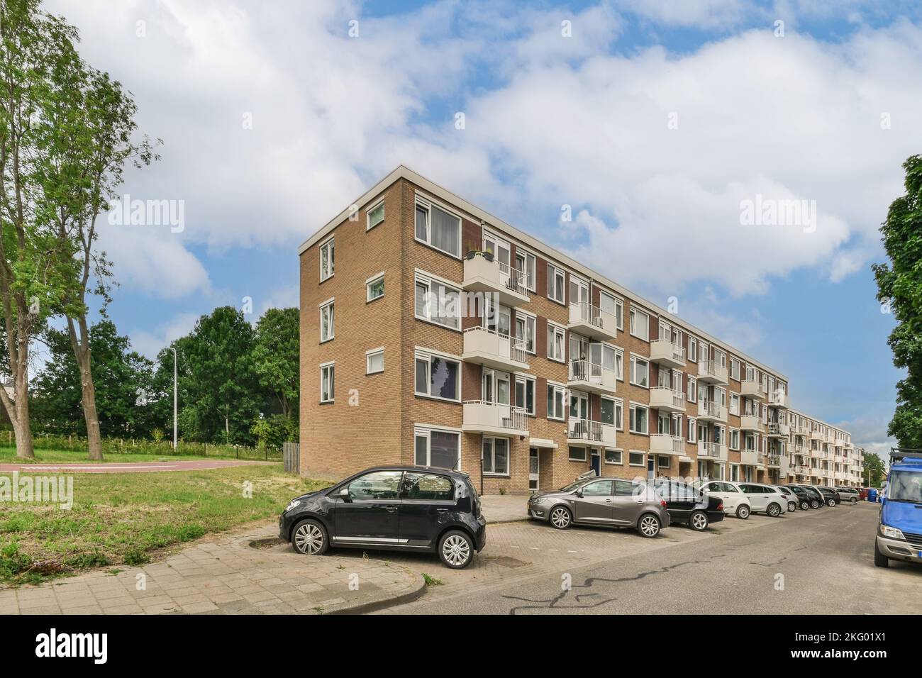 View of street near building with beauty of vegetation outside Stock ...