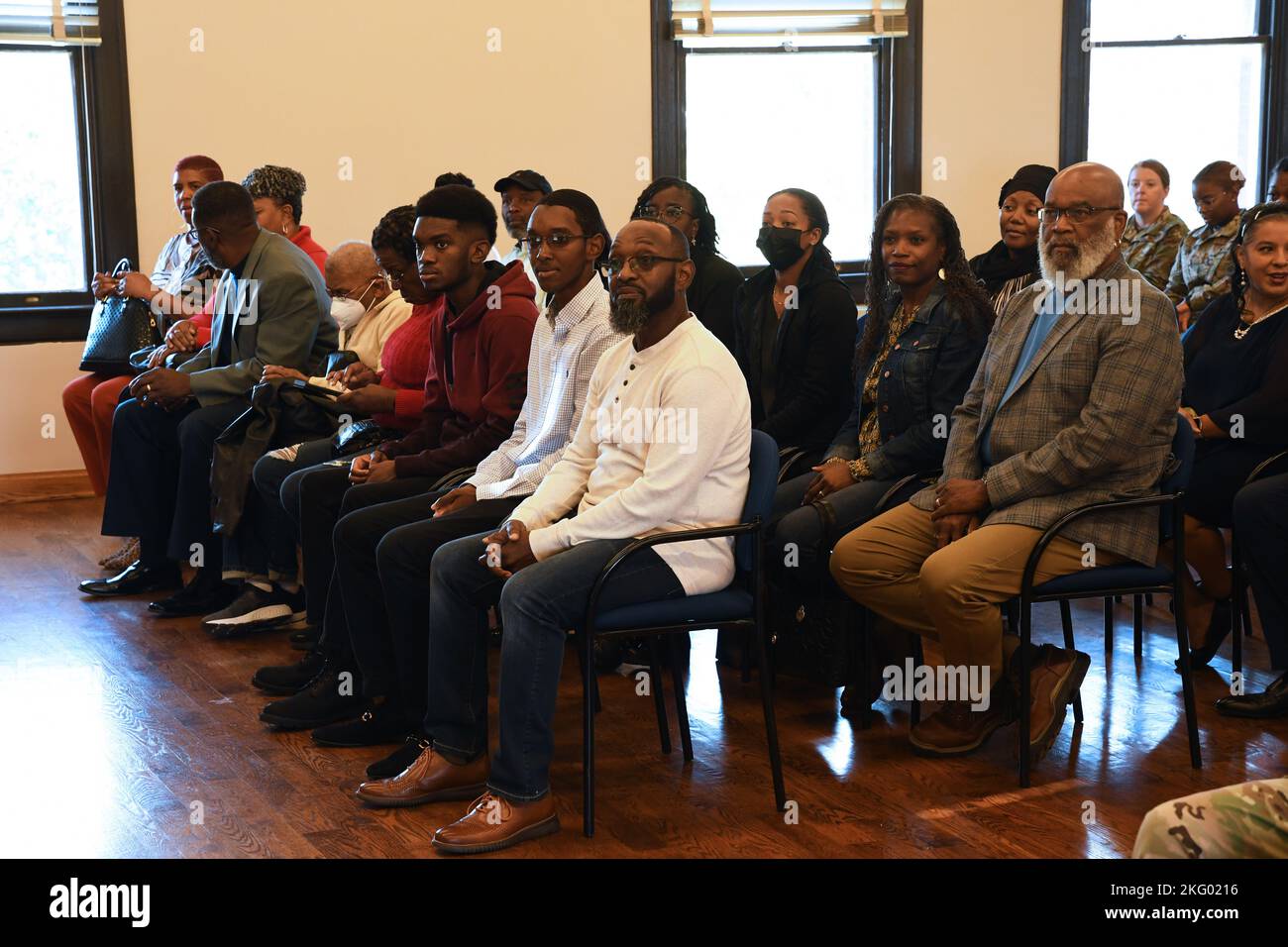Family and friends of Master Sgt. Jacqueline Payne wait for her ...