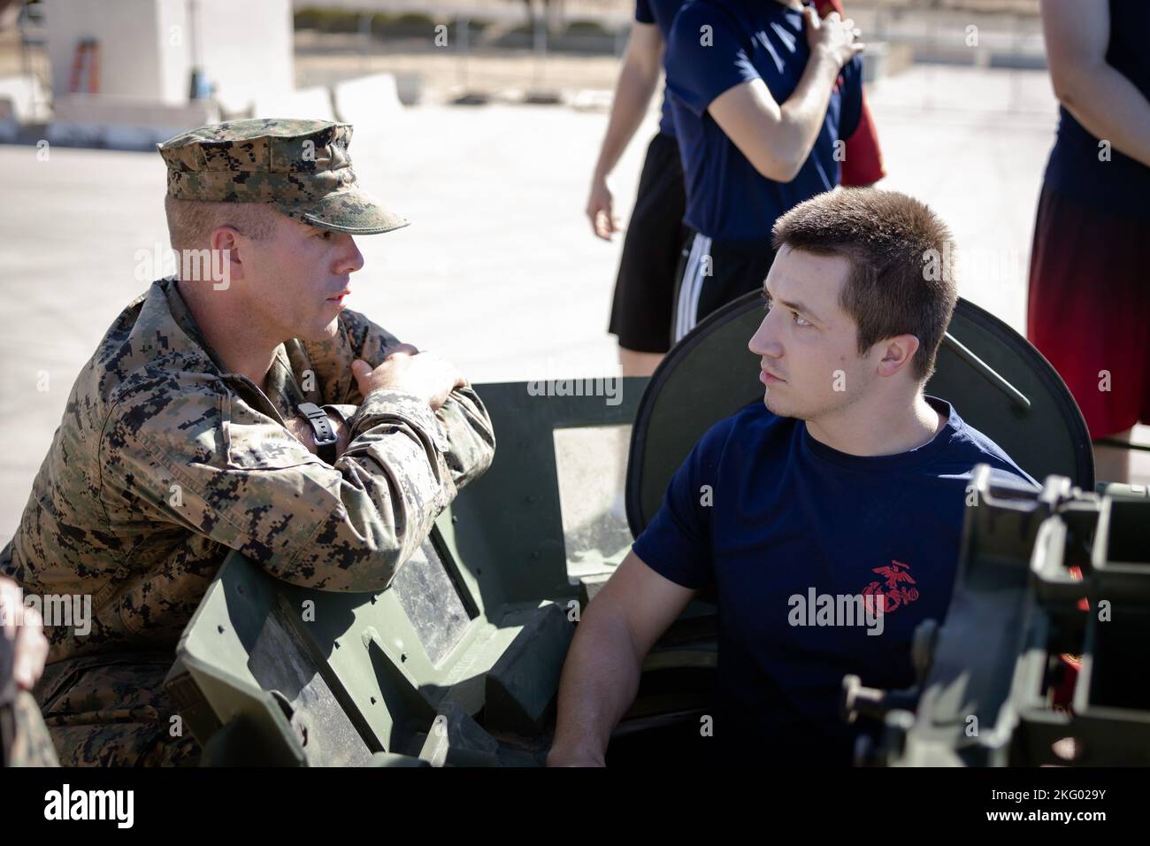 U.S. Marine Corps Staff Sgt. Gregory Stewert, a master gunner with ...