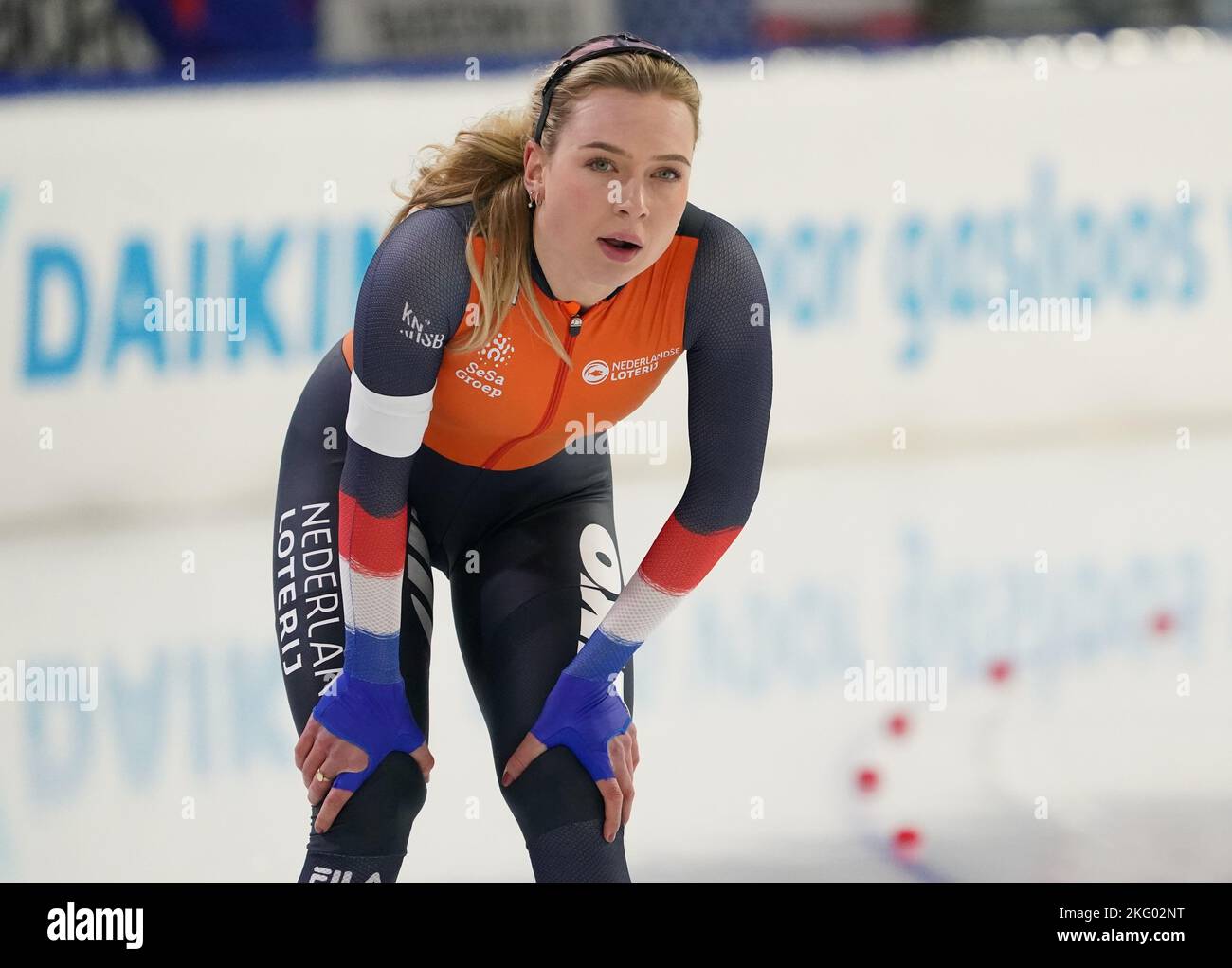 Joy Beune (NED) on the 1500m women during ISU World Cup Speedskating on ...